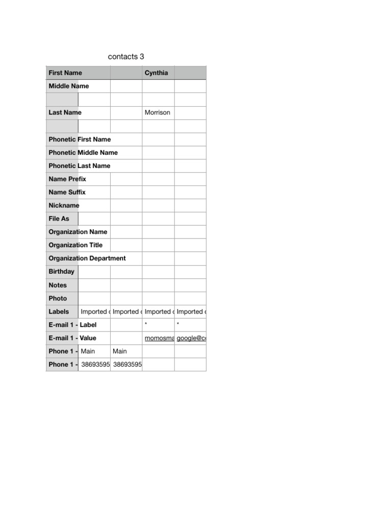Contacts 4 | PDF