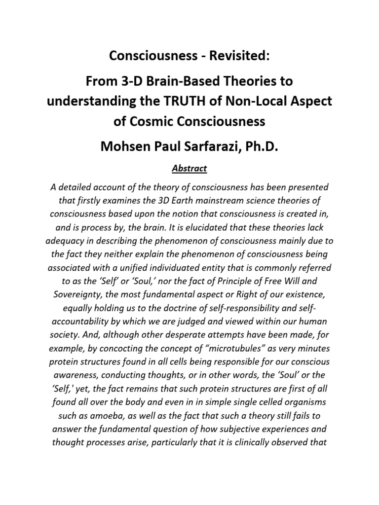Consciousness Revisited From 3 D Brain B | PDF | Consciousness | Waves