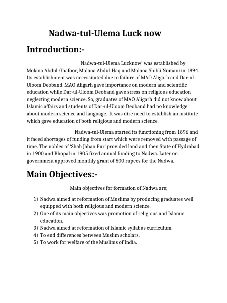 Nadwatul Ulema Lukhnow | PDF | Sharia | Islamic Fundamentalism