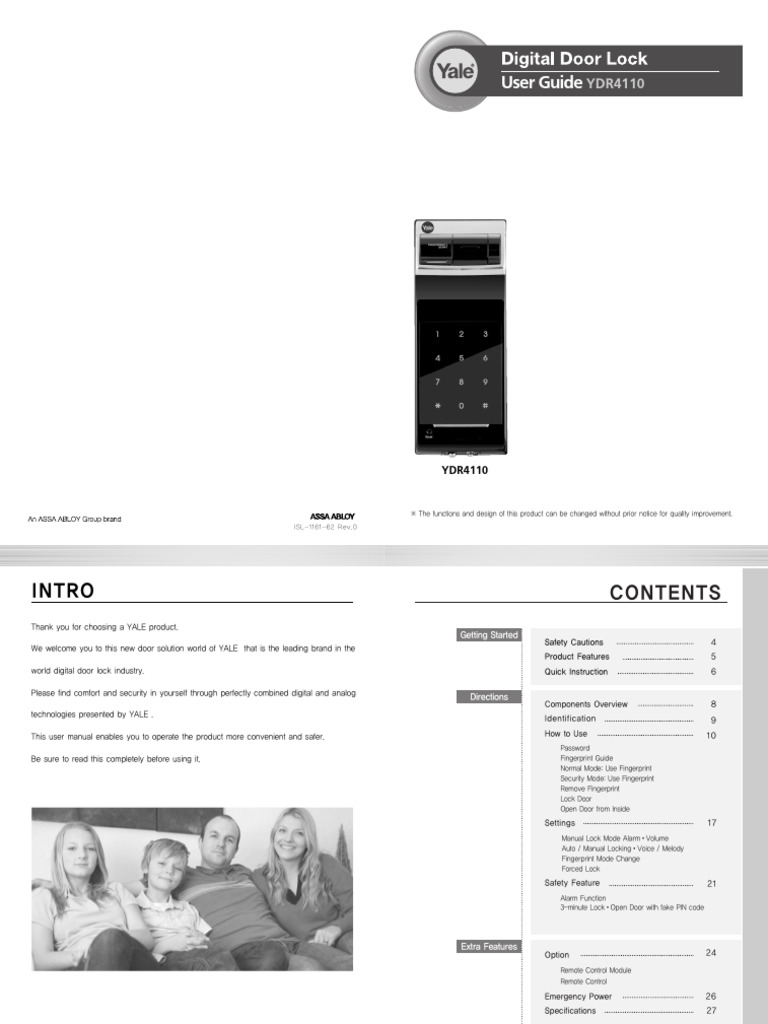 Yale YDR4110 User Guide | PDF