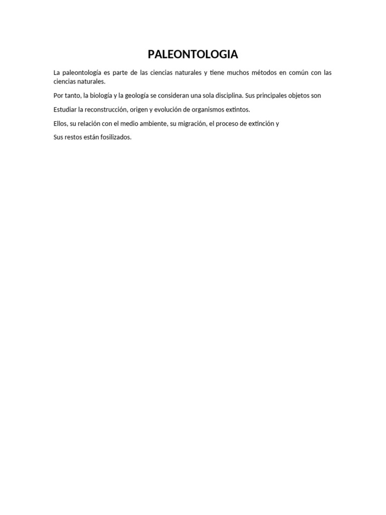 Introducción a la Paleontología | PDF