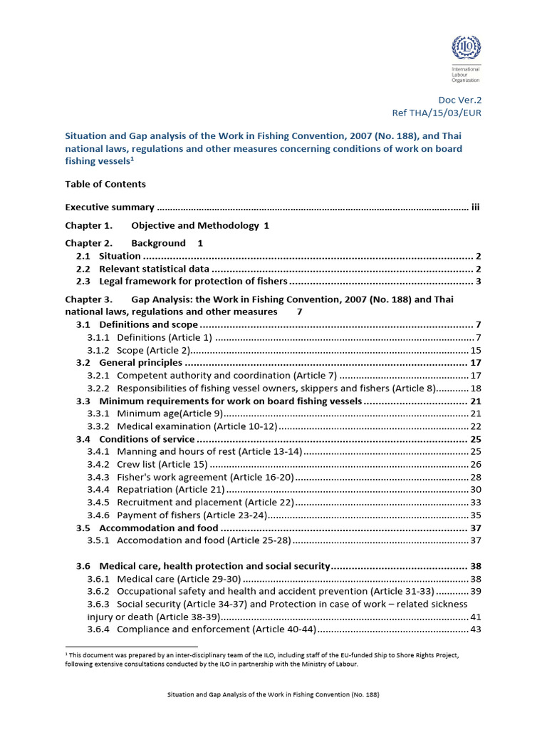 ILO C188 Gap Analysis Mar 2017 | PDF | International Labour ...