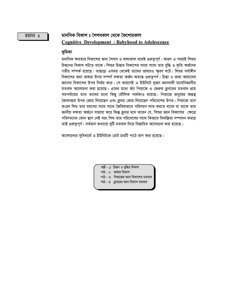 Unit-04 | PDF | Cognitive Psychology | Human Development