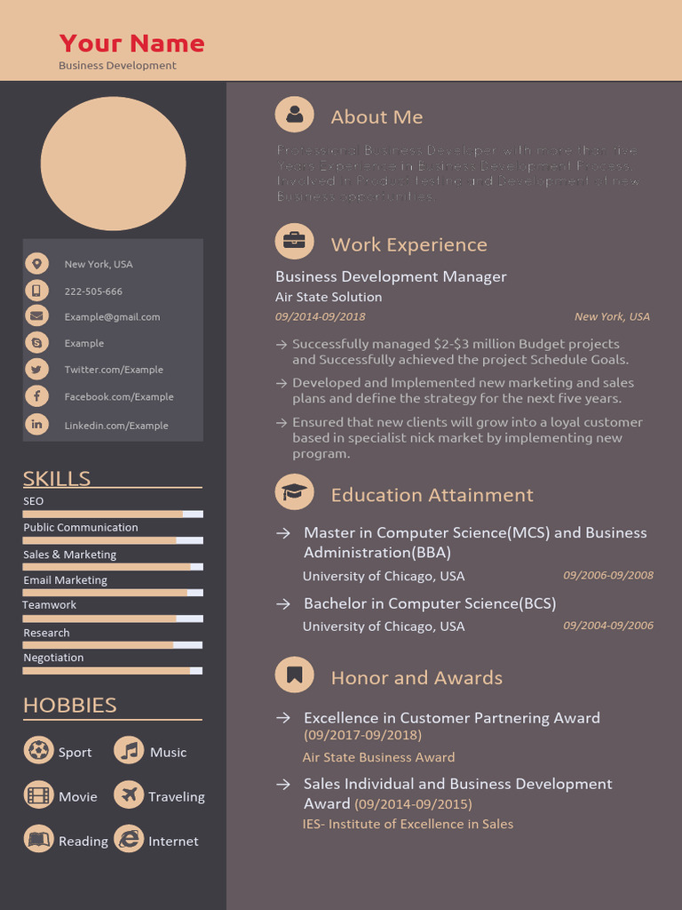 Multi Color Awesome Resume Template | PDF