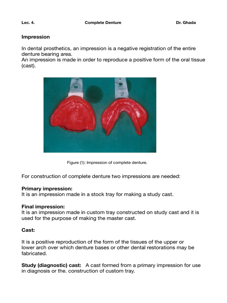 Lec.4 CD | PDF | Dentures | Dentistry Branches