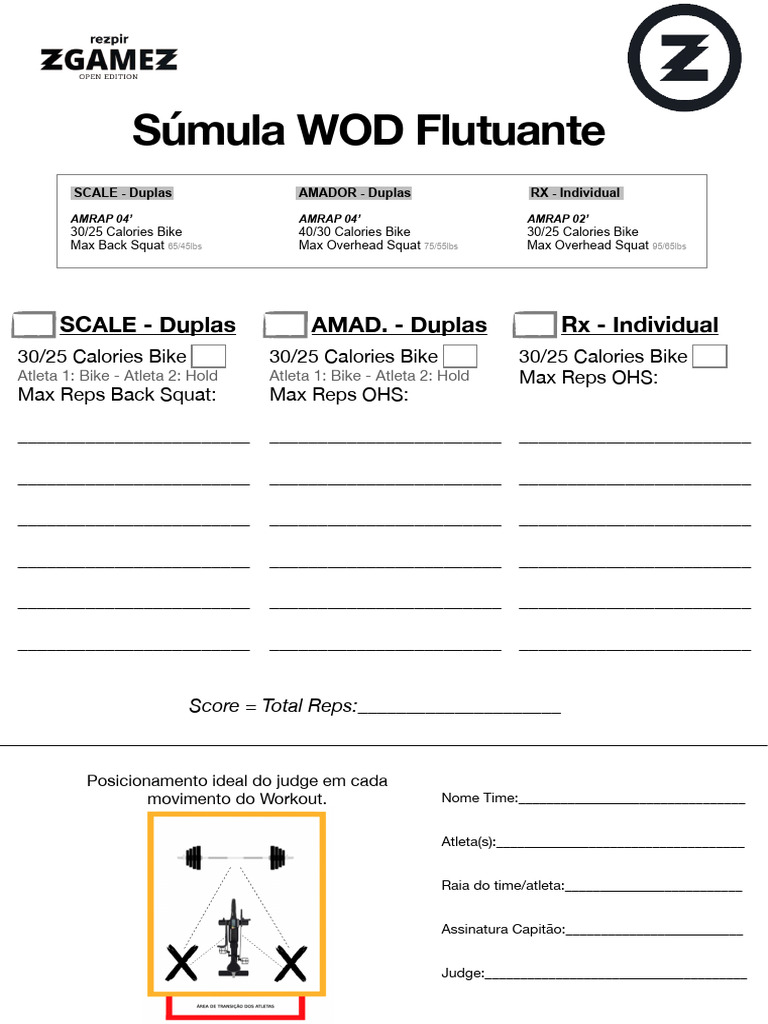 Zgamez 2024 - Súmula WOD F Todas Cat | PDF