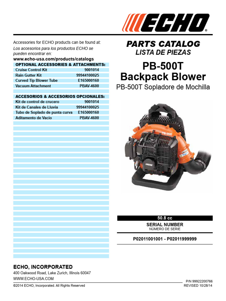 PB-500T Backpack Blower Parts Catalog | PDF | Vehicle Technology ...