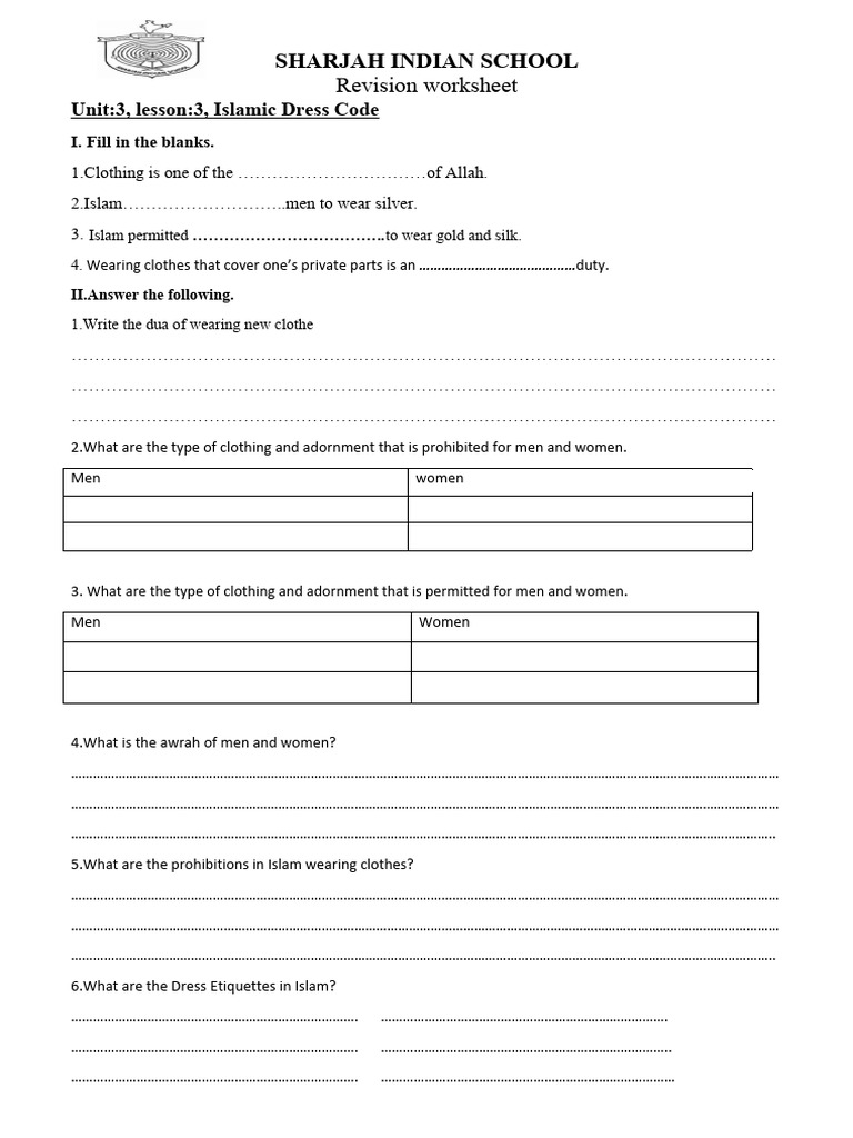 Islamic Worksheet | PDF | Religious Belief And Doctrine | Abrahamic ...