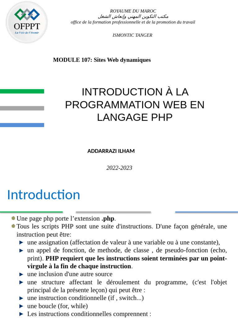 2 - INTRODUCTION - PROGRAMMATION - PHP - Copie | PDF | Variable (informatique) | PHP