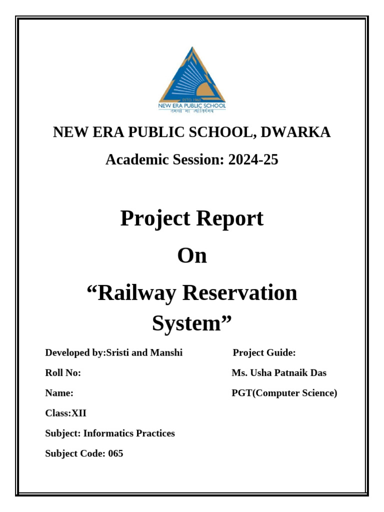Project-Railway Reservation System | PDF | Comma Separated Values | Computer Engineering