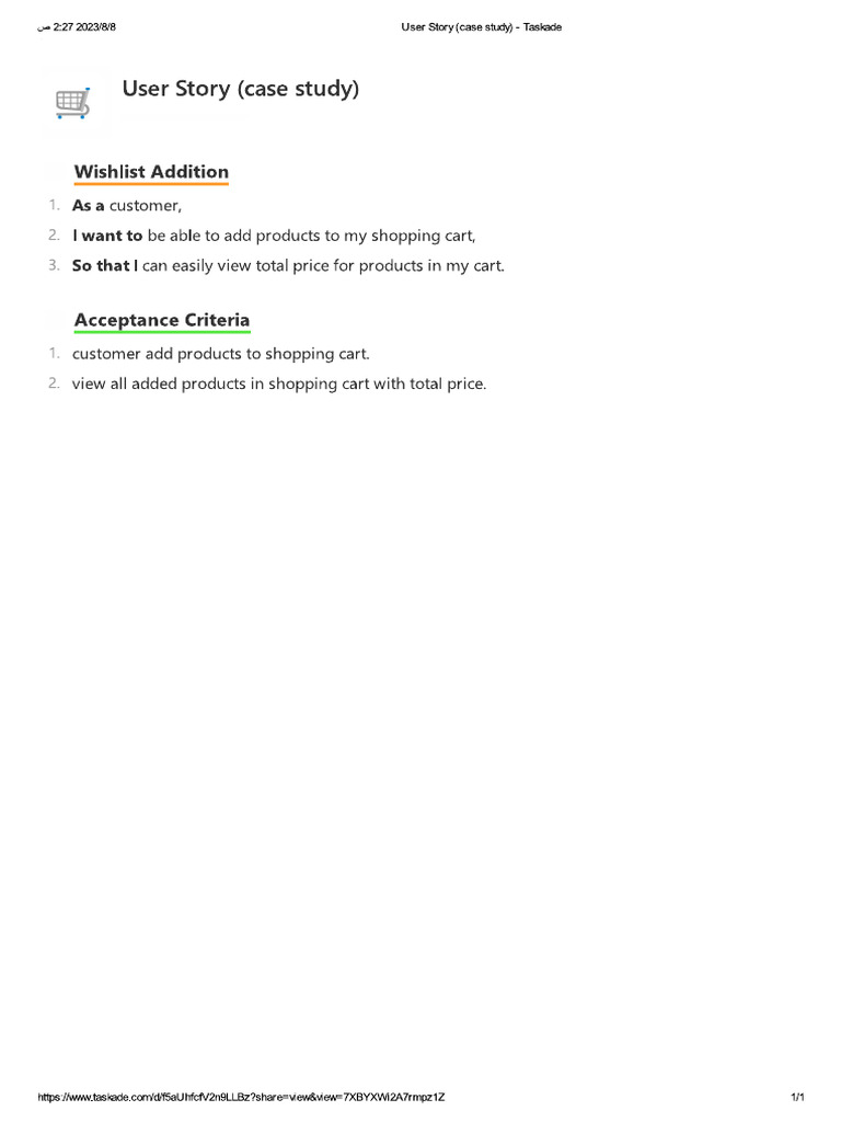 UserStory (case study) | PDF