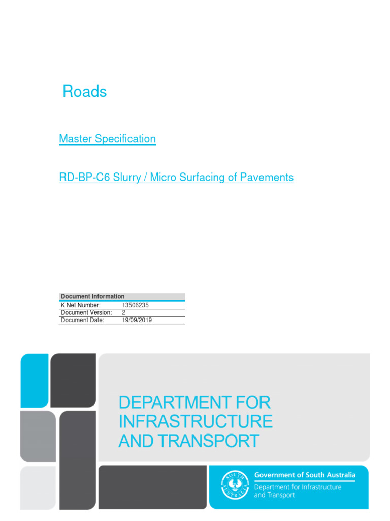 Master Specification - Part RD-BP-C6 - Slurry Micro Surfacing of ...