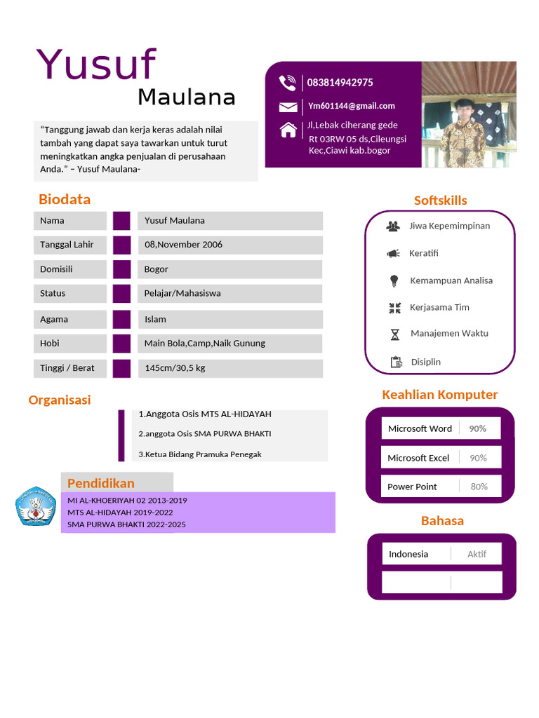 CV-Indonesia yusuf | PDF