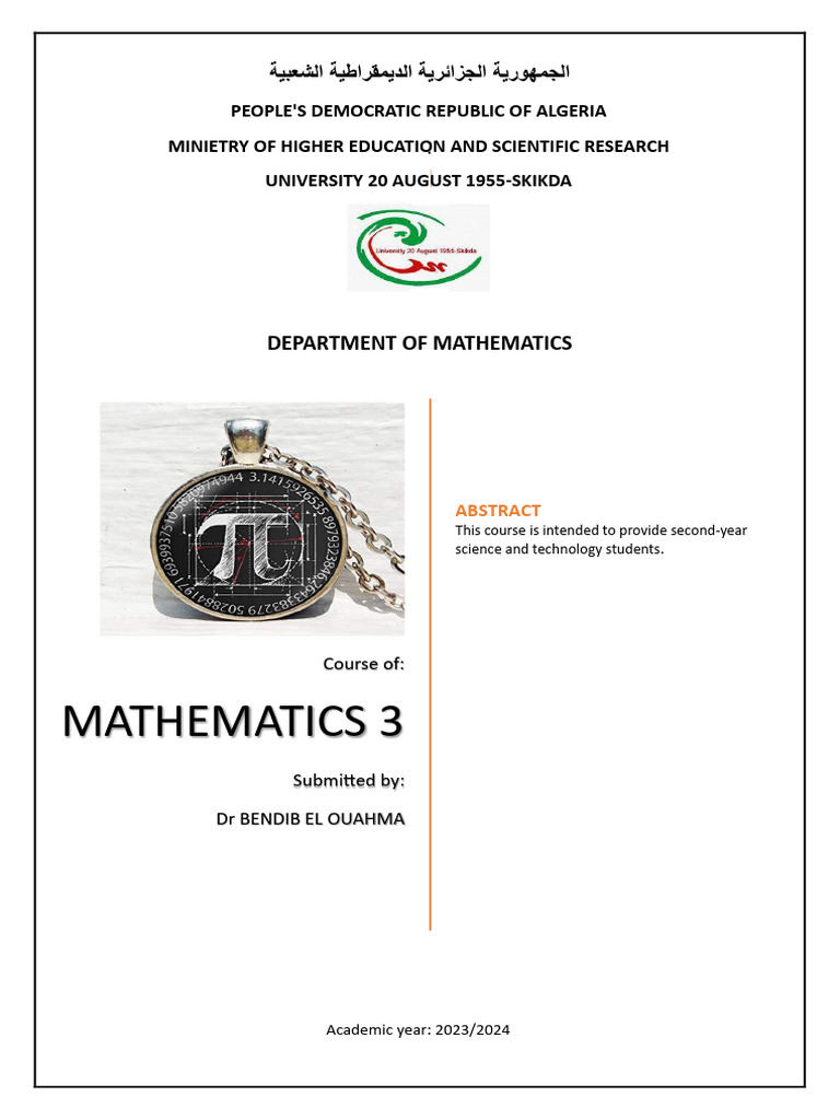 Maths 3 | PDF | Mathematical Analysis | Calculus