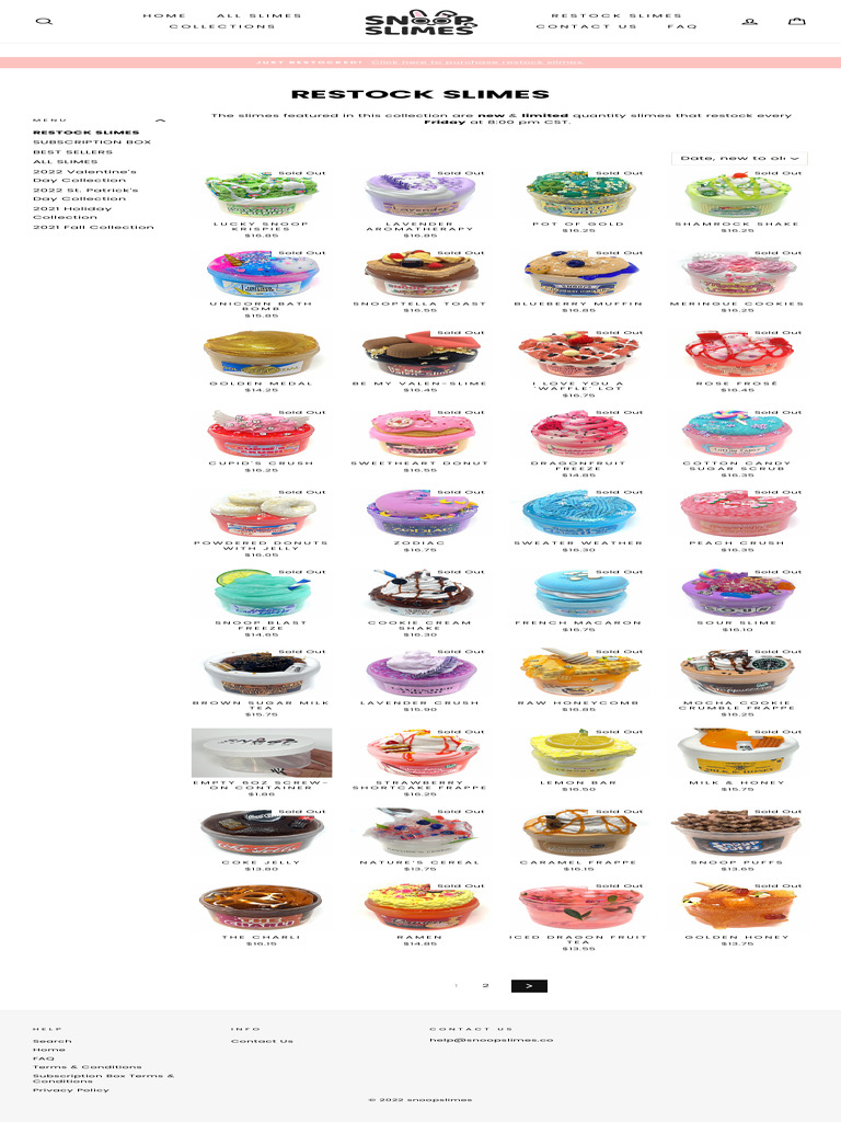 RESTOCK SLIMES - Snoopslimes | PDF | Foods | Desserts