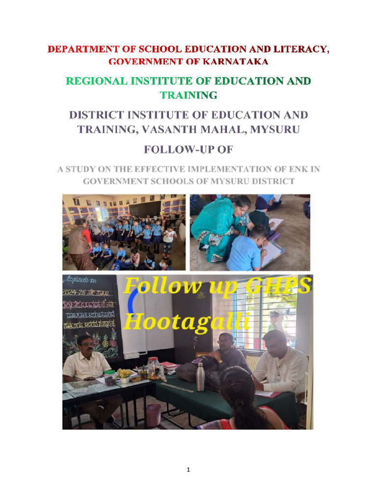 ENK DRT VISIT 2024-25 Follow Up | PDF | Teachers | Classroom