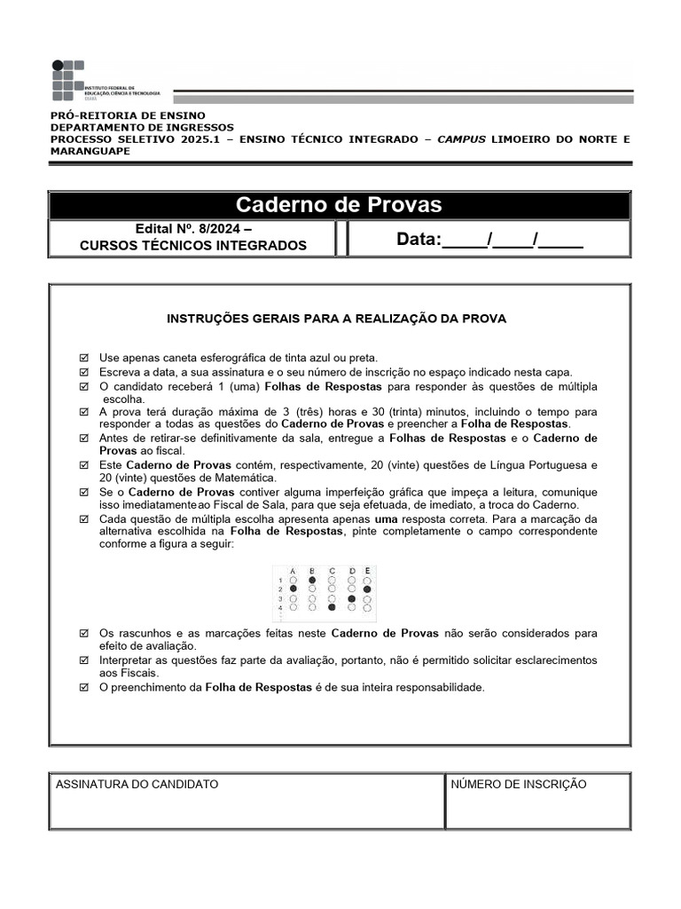 Caderno de Provas | PDF | Linguística