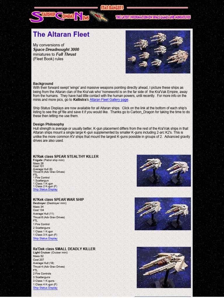 Star-Ranger - Altaran-Kravak Ships | PDF | Water Transport | Cruiser
