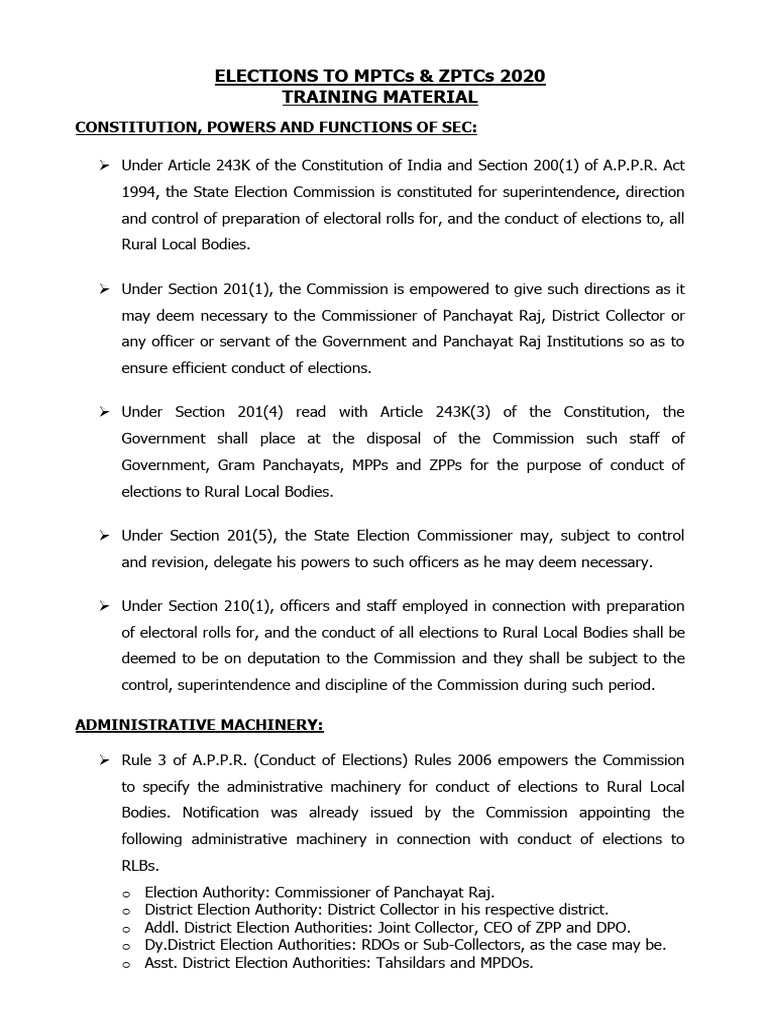 MPTC & ZPTC Elections Nomination Process | PDF | Crimes | Crime & Violence