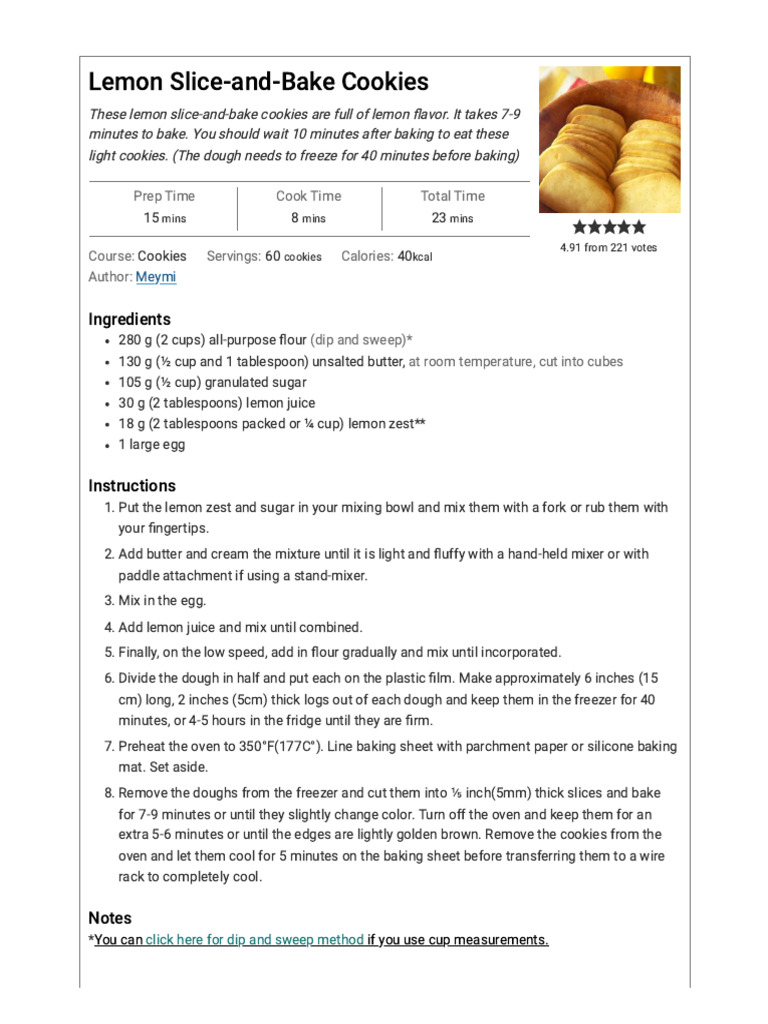 Lemon Cookies for Home Bakers | PDF | Baking | Lemon