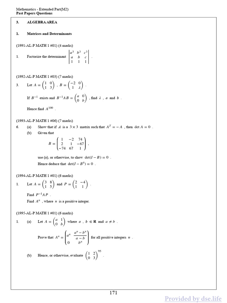 Topic 10 Matrices and Determinants | PDF | Matrix (Mathematics) | Determinant