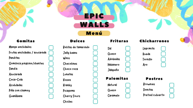 Epic Walls_Munchies Car_Check List | PDF Epic Walls_Munchies Car_Check List | PDF