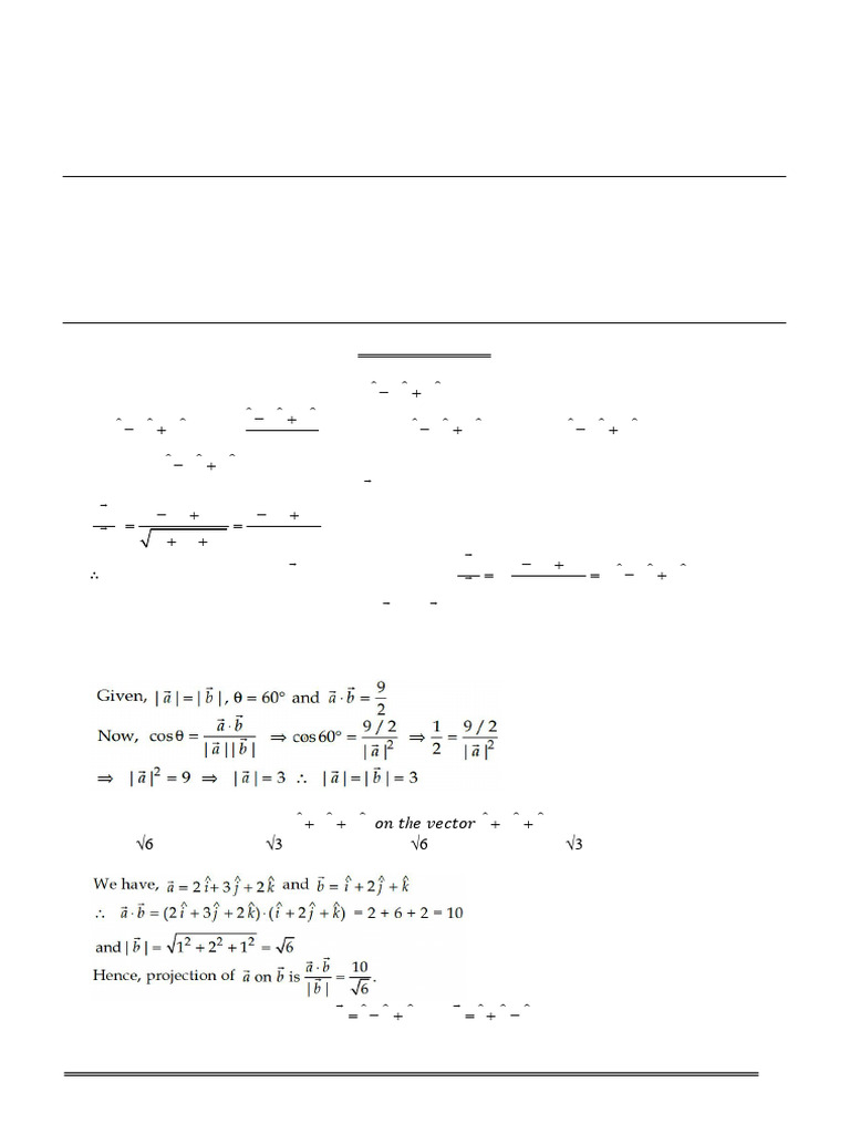 Maths Class Xii Chapter 10 Vector Algebra Practice Paper 10 Answers | PDF | Euclidean Vector ...