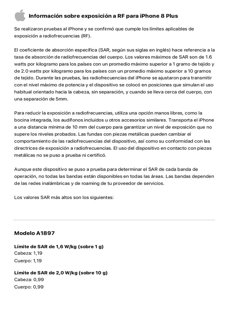 RFExposure - Iphone 8 Plus | PDF