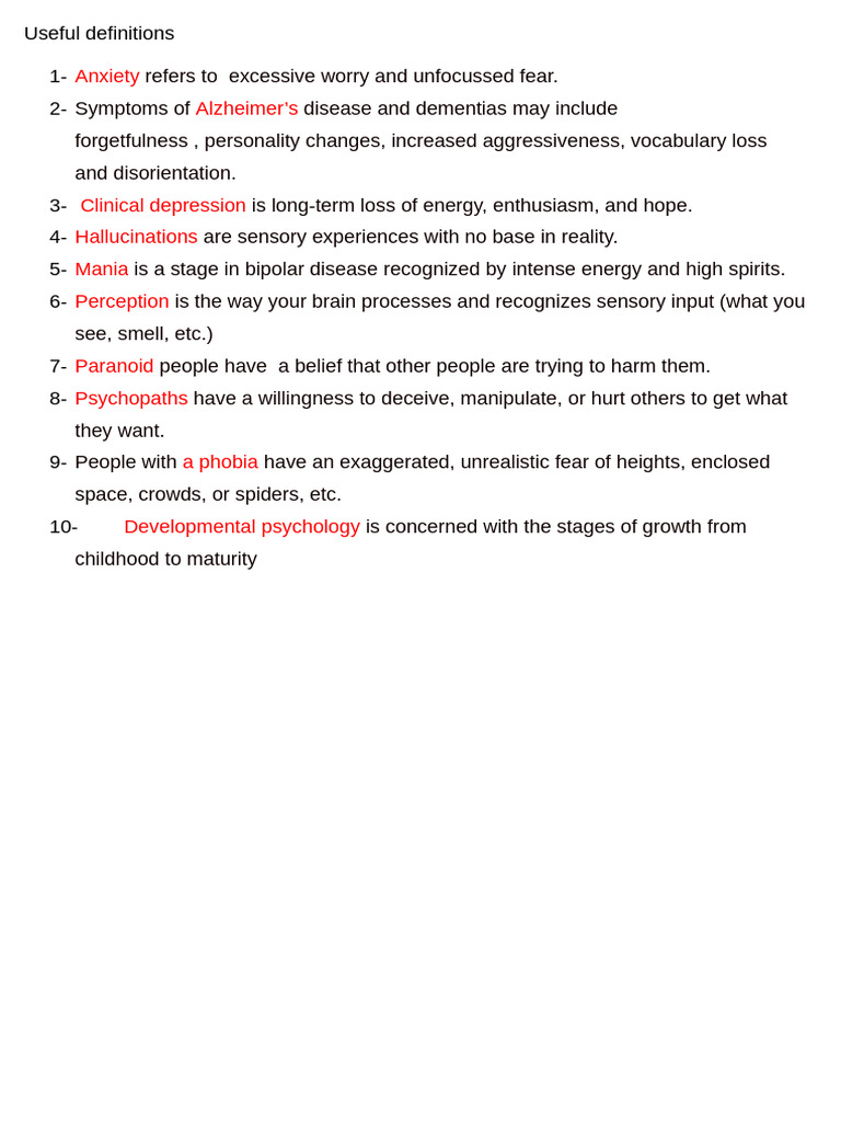 Useful Definitions | PDF