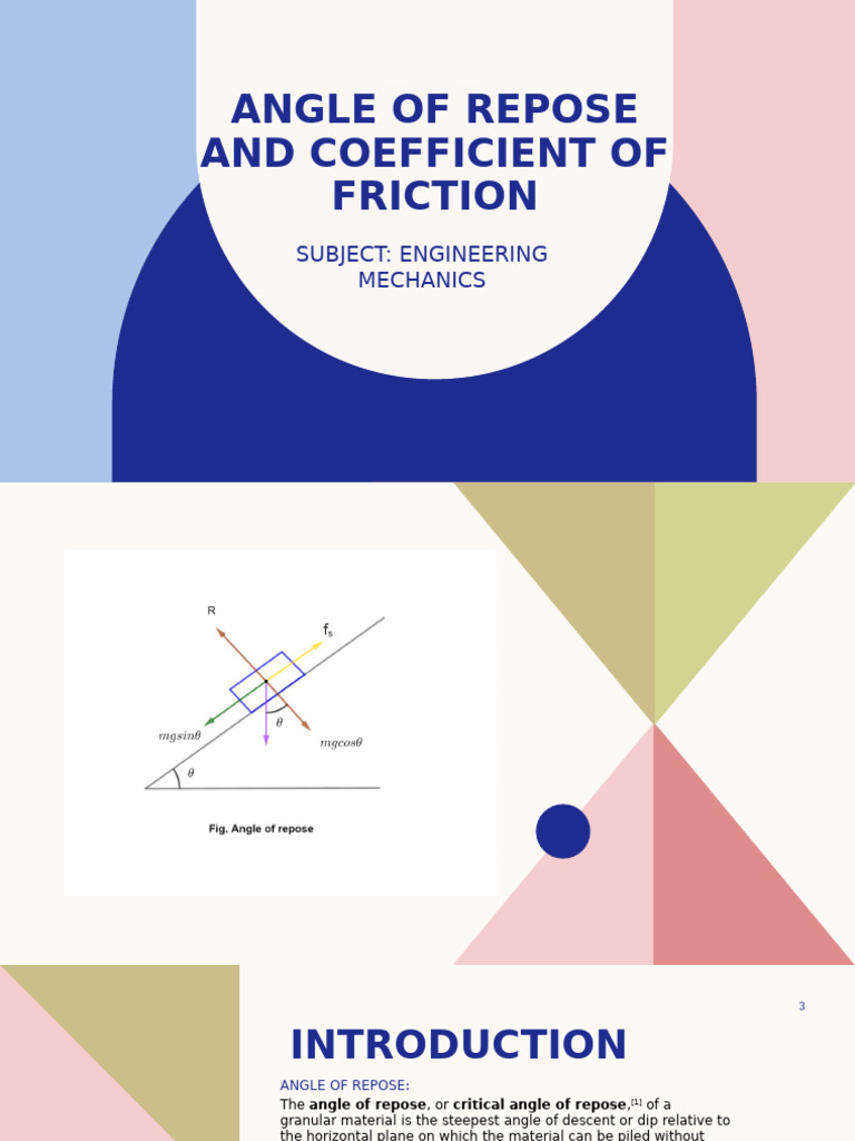 Angle of Repose & Friction Coefficient | PDF | Friction | Physical Sciences