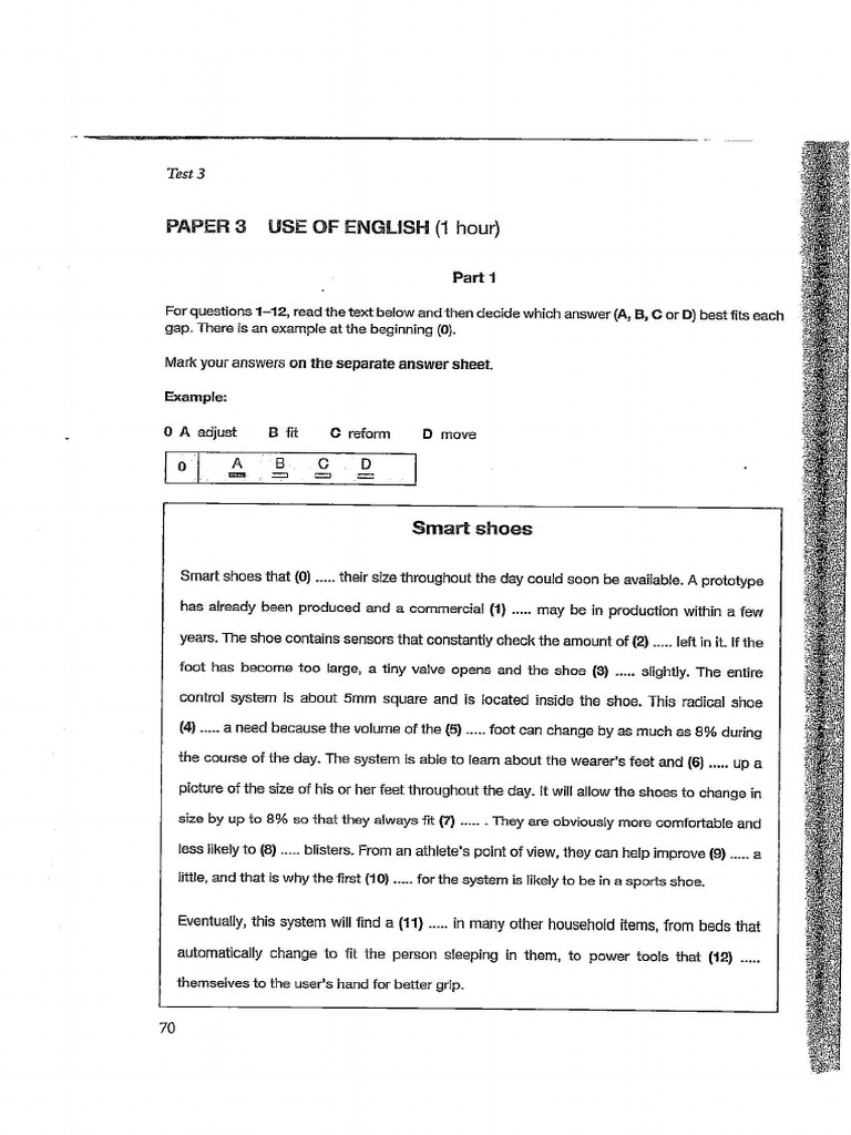 Cae Old Book 3 Mock 3 Smart Shoes Pdf