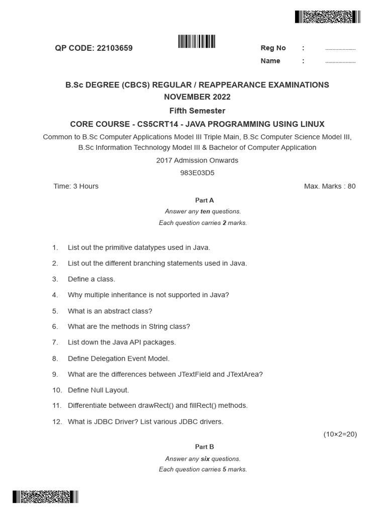 Java Programming Exam Nov 2022 | PDF | Java (Programming Language ...
