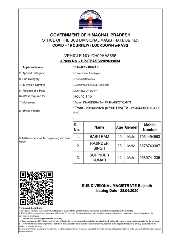 Hp-Epass 2020 33834 | PDF | Pandemic | Emergency Management