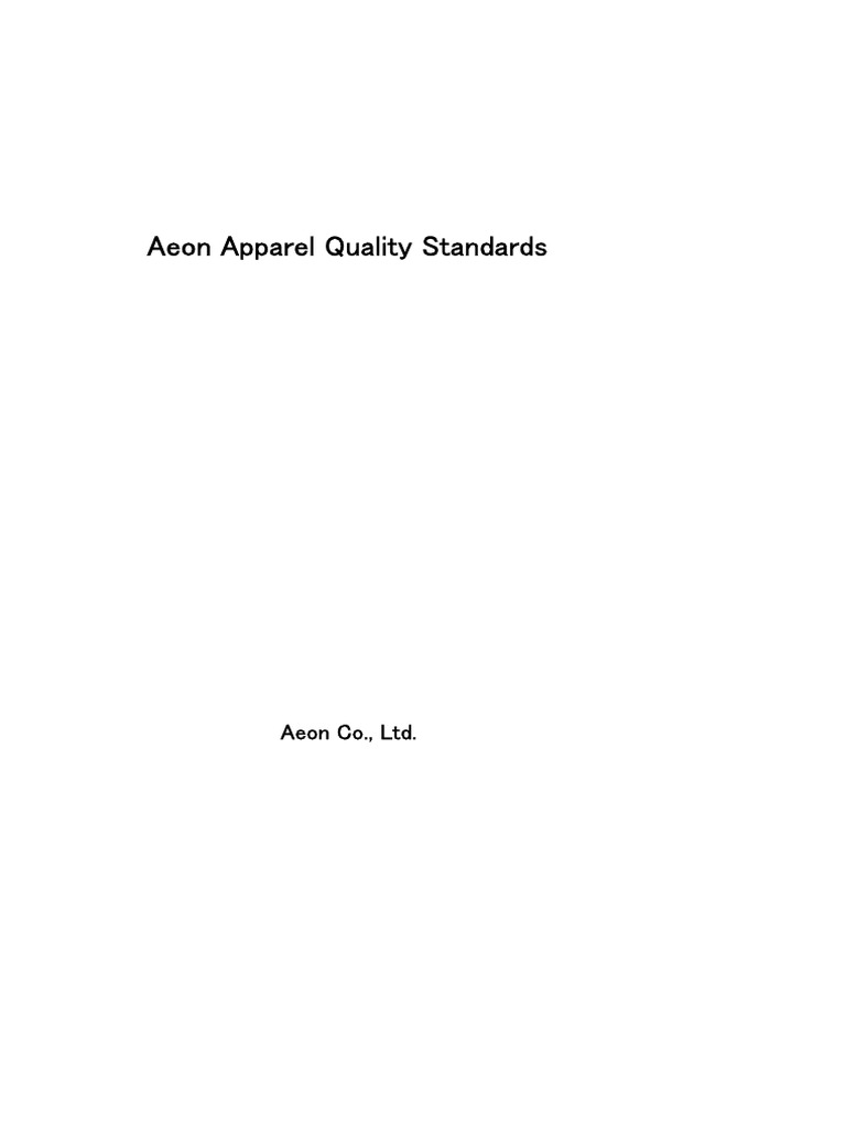AEON - Test Standard - English Version | PDF | Textiles | Regulatory ...