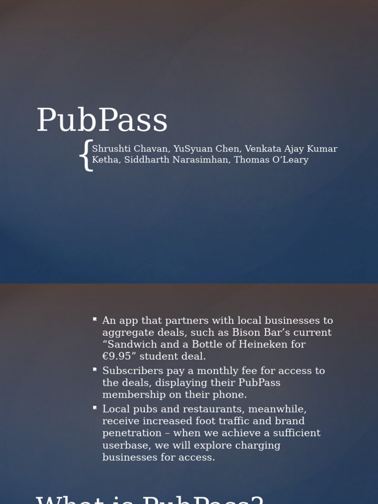 PubPass: Dublin's Discount Deal App | PDF | Cost Of Living ...