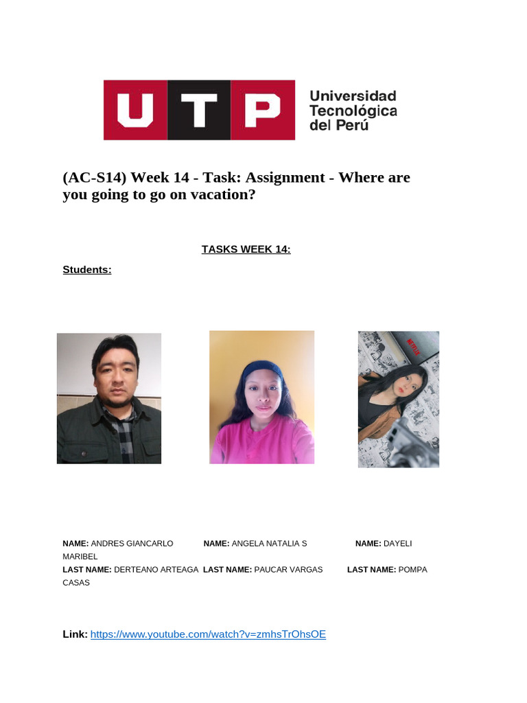 (AC-S14) Week 14 - Task Assignment - Where Are You Going To Go On Vacation | PDF | San Juan