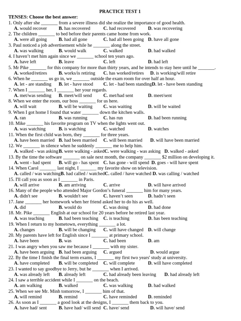 Practice Test 1 | PDF