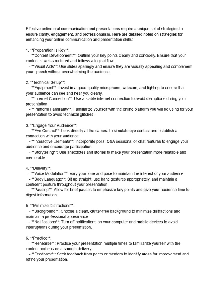 Online Oral Presentation Skills | PDF | Communication | Body Language