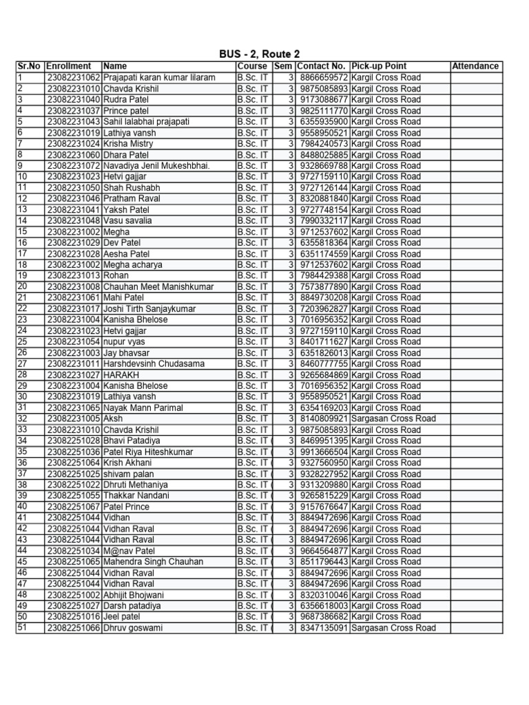 BUS - 2, Route 2-1 | PDF
