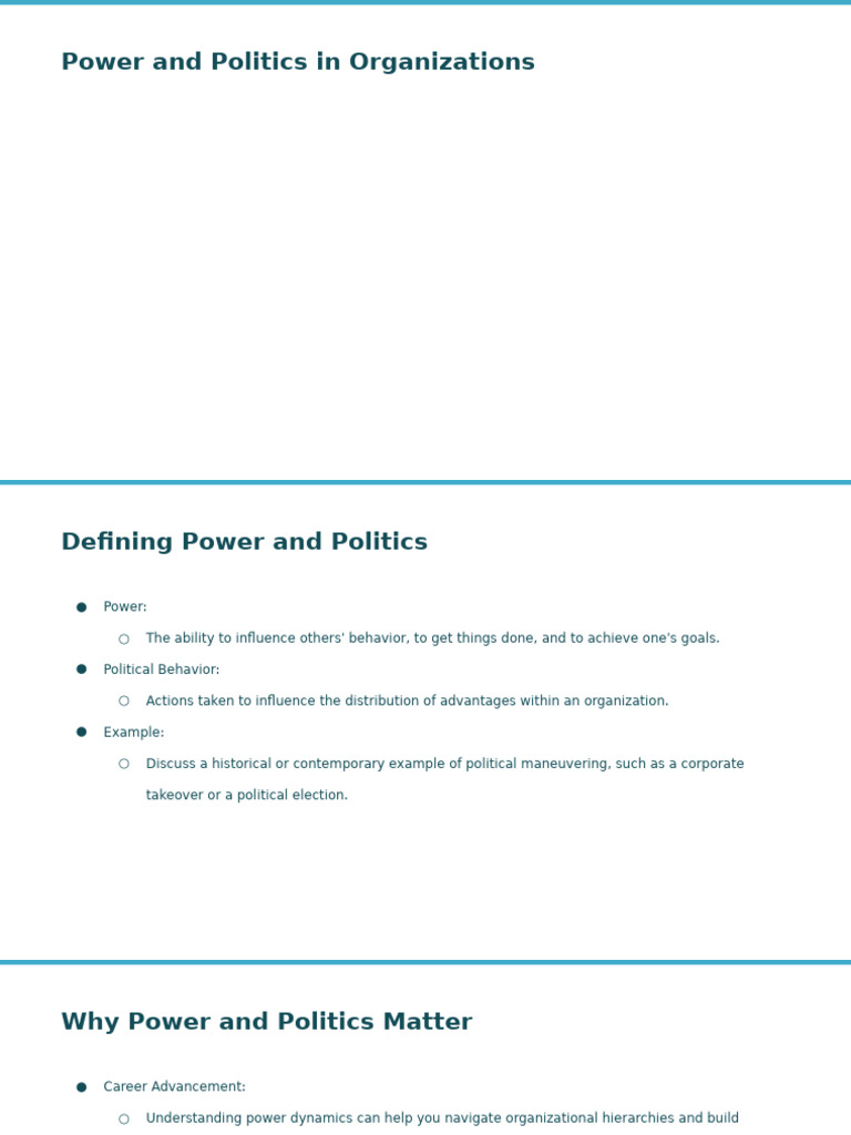 Section 10 Power and Politics in Organizations | PDF | Negotiation ...