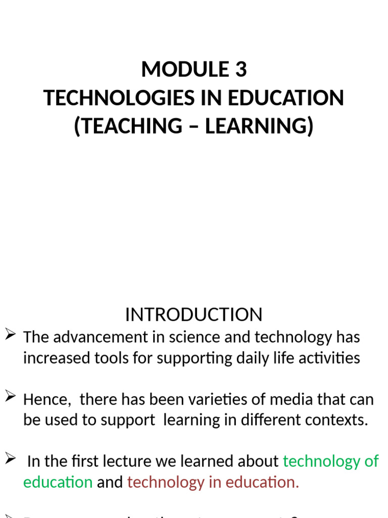 Chapter 3 Module 3 2024 | PDF | Learning | Teachers