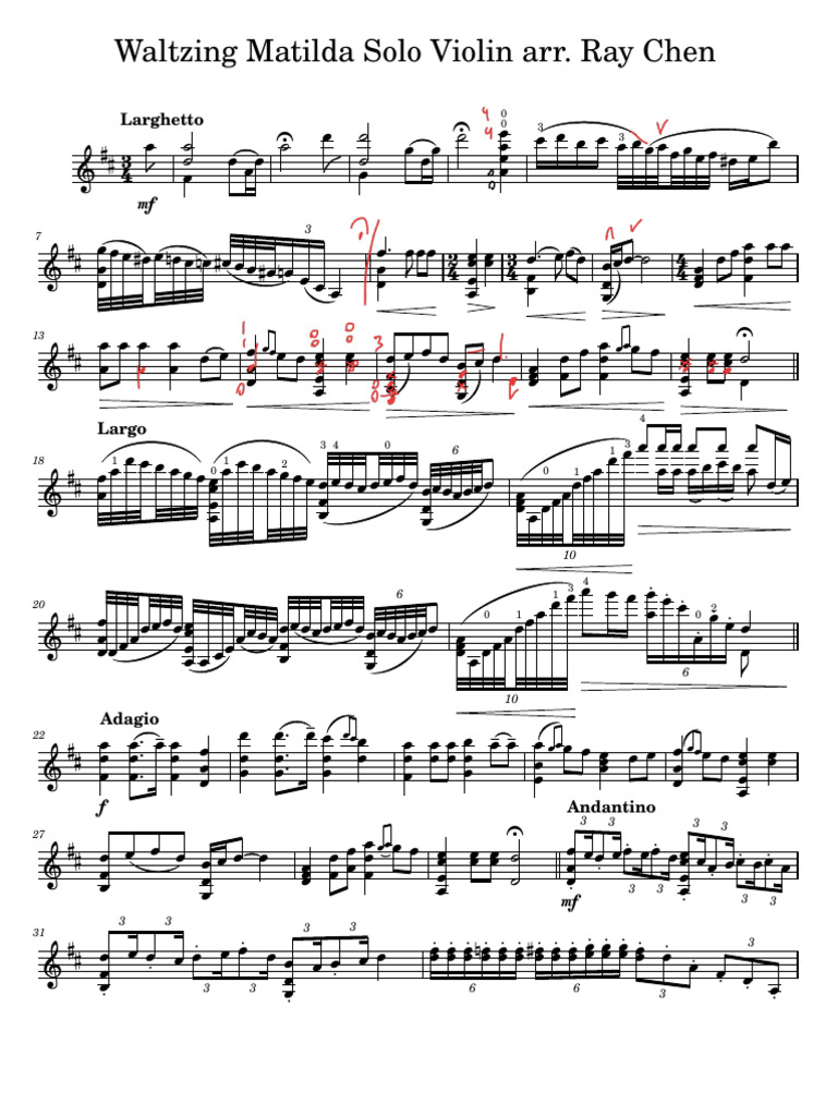 Waltzing Matilda (Ray Markings) | PDF | Musical Forms