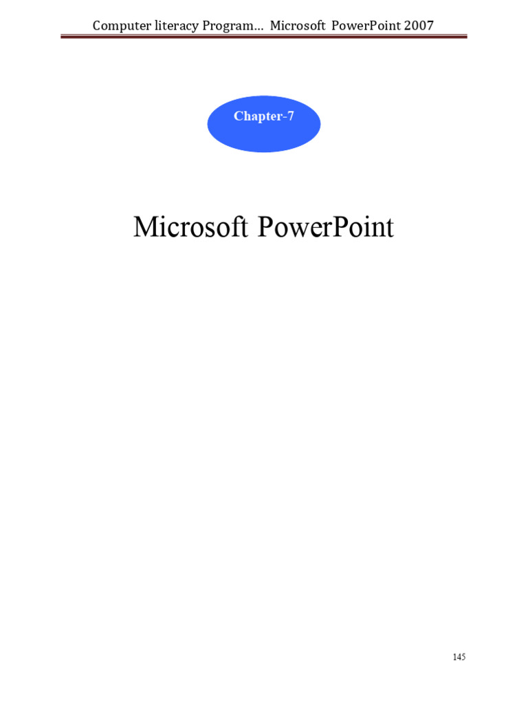 CHAPTER 7 - MS Powerpoint 2007 | PDF | Cursor (User Interface) | Microsoft Excel