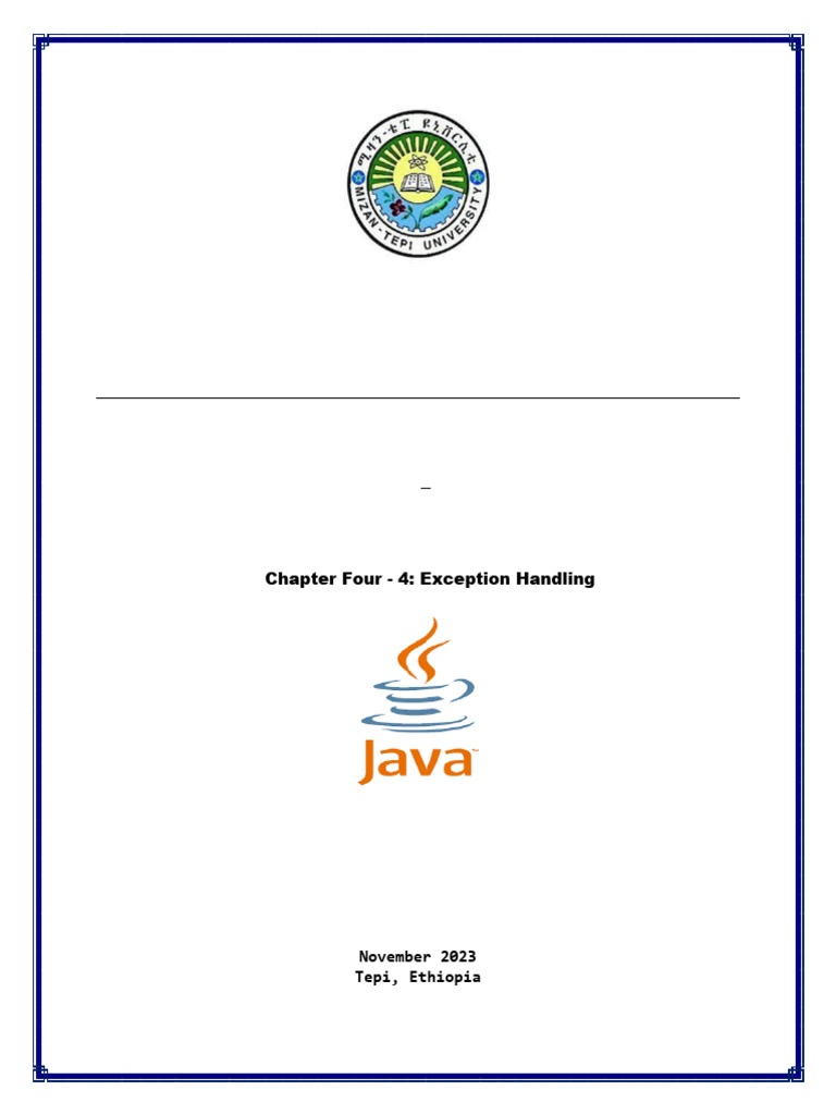Java Exception Handling Overview | PDF | Method (Computer Programming ...