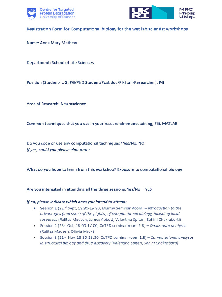 Comp Bio Intro Workshops | PDF