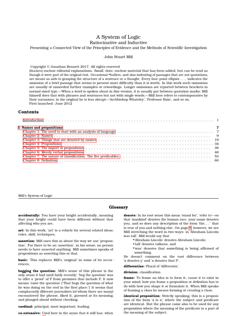system of logic by John Stuart Mill | PDF | Logic | Truth