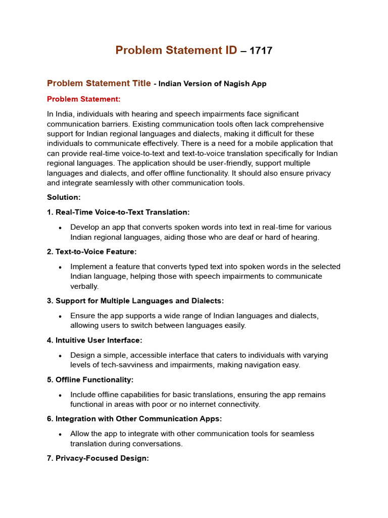 Problem Statement Sih | PDF | Mobile App | Communication