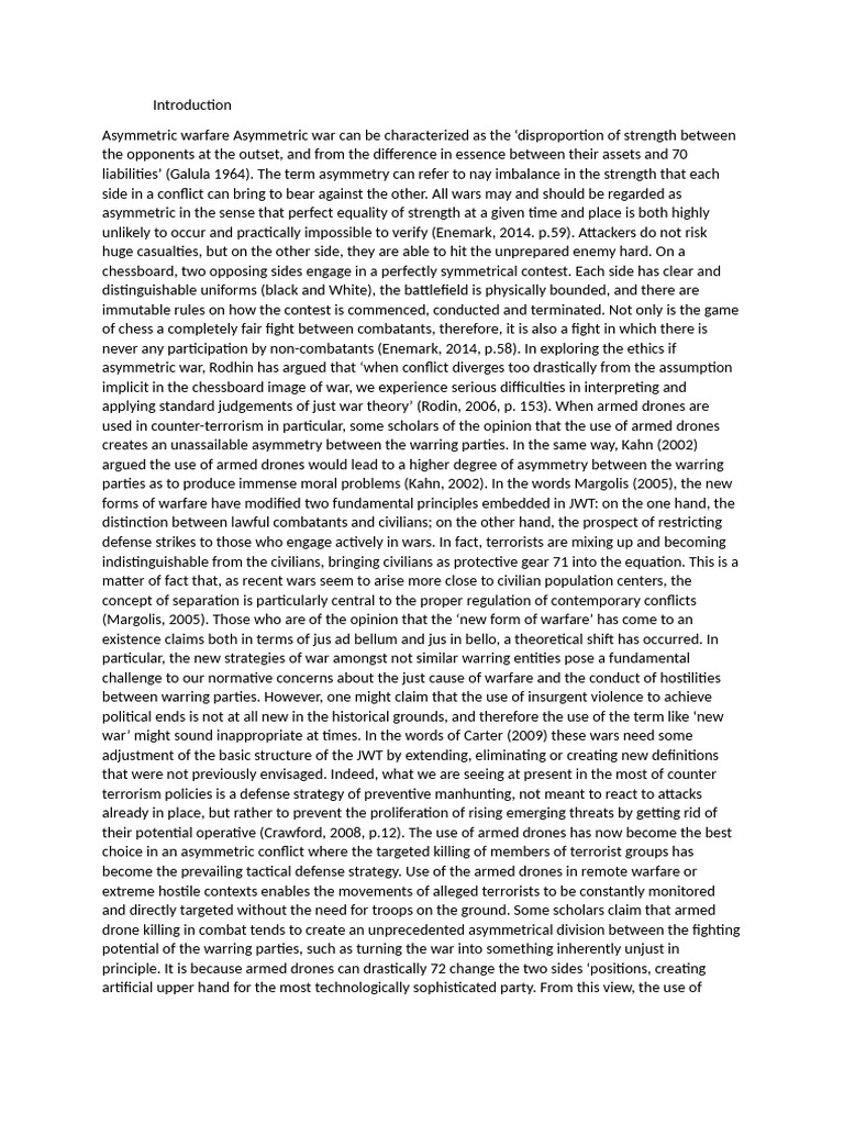 Asymmetric Warfare and Armed Drones | PDF | Asymmetry | Unmanned Combat ...