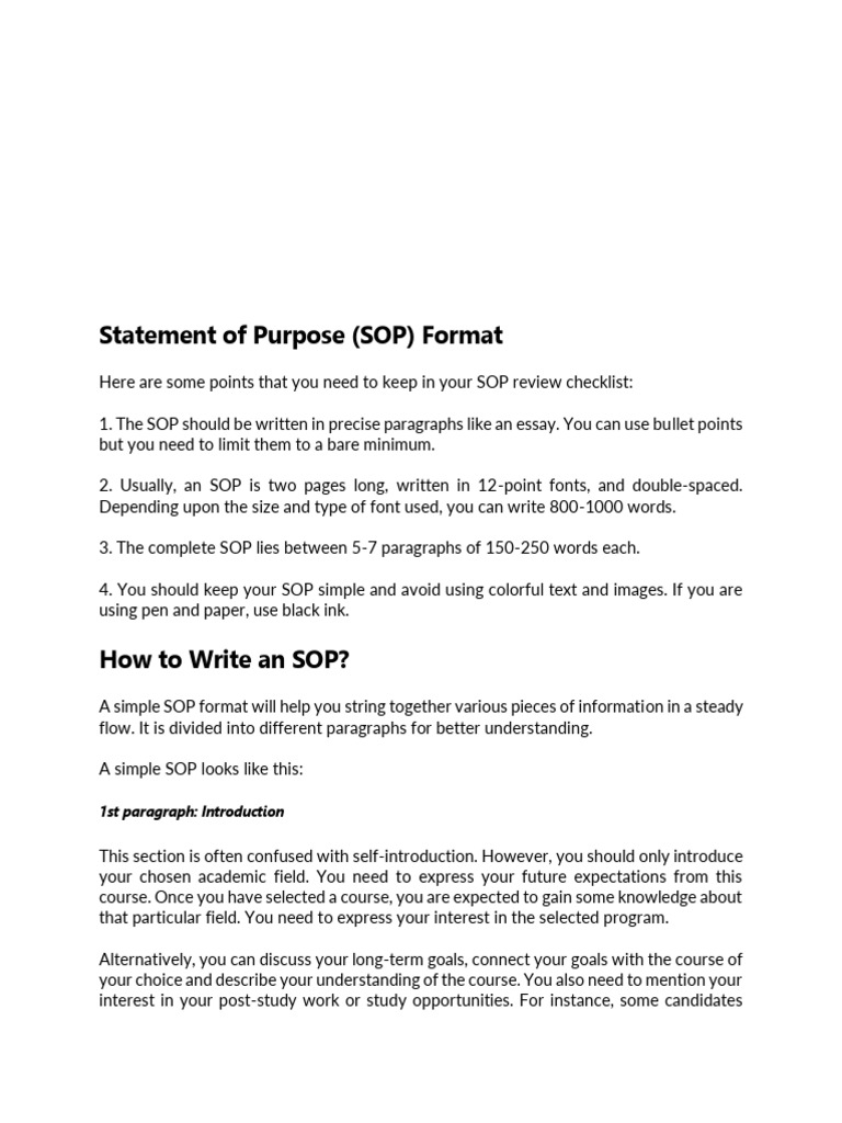 SOP-1 | PDF | University And College Admission | Essays