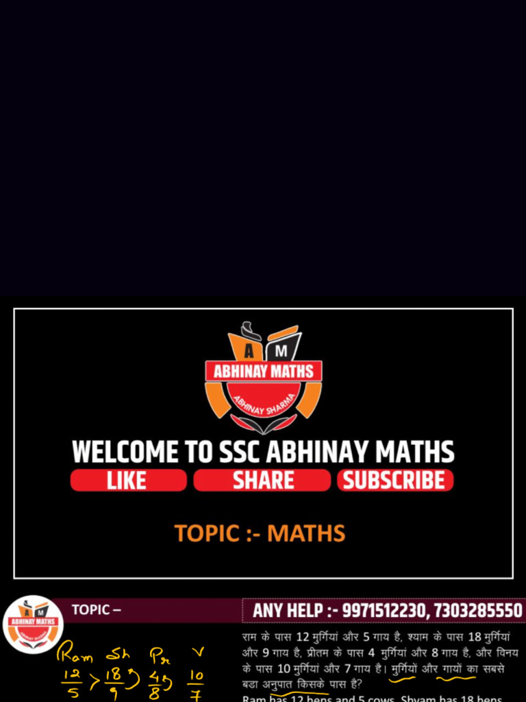 Ratio and Proportion Yt Class | PDF